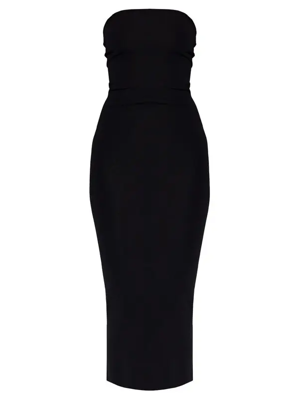 ENTIRE STUDIOS Off-shoulder Pencil Midi Dress - Black