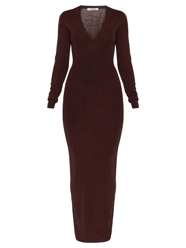 ENTIRE STUDIOS V-neck Maxi Dress - Brown
