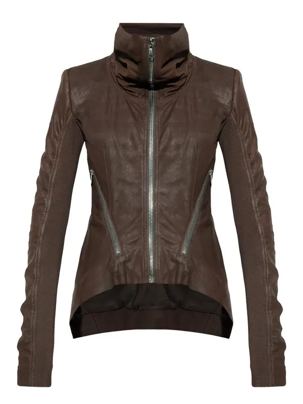 Rick Owens Naska' Leather Jacket - Brown