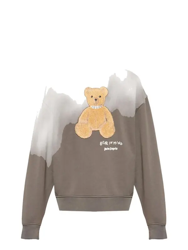 Palm Angels Sweatshirt With Teddy Bear Motif - Grey