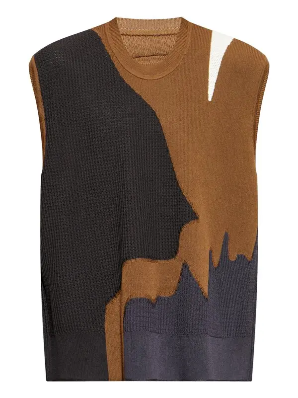 Issey Miyake Crew Neck Vest - Multicolour