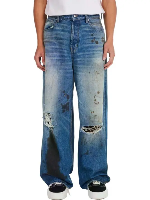 NAHMIAS Distressed Wide-leg Jeans - Blue