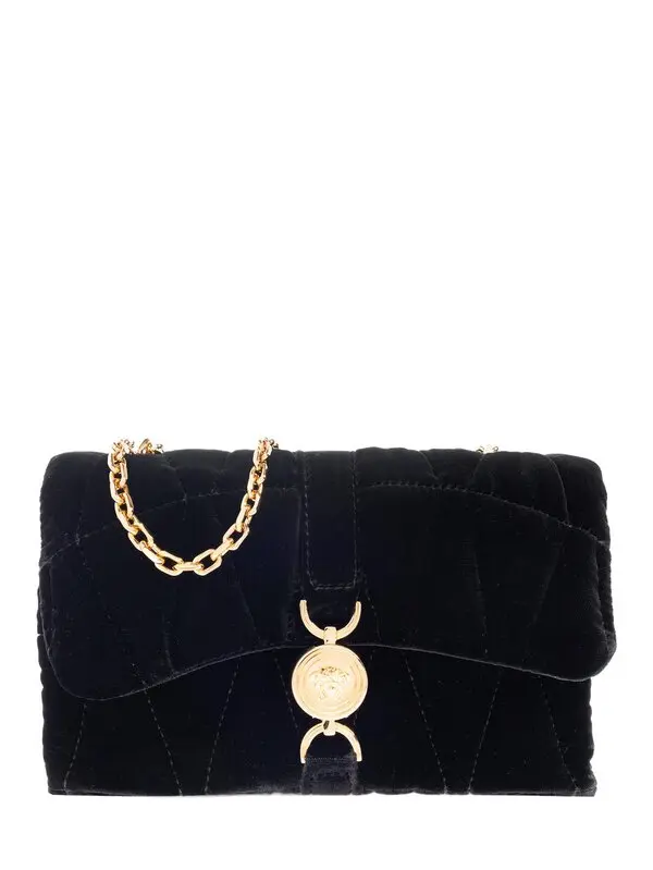 Versace Kleio Quilted Mini Clutch - Black