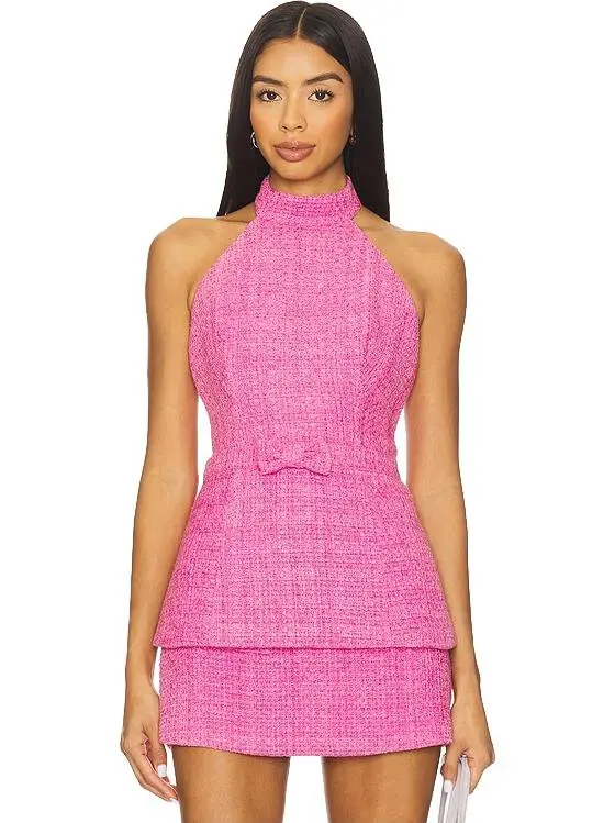 LOVERS AND FRIENDS Lily Tweed Top - Pink