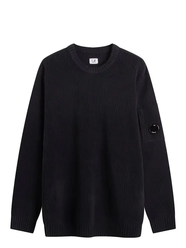 C.P. COMPANY Chenille Ribbed Knit Jumper - Total Eclipse