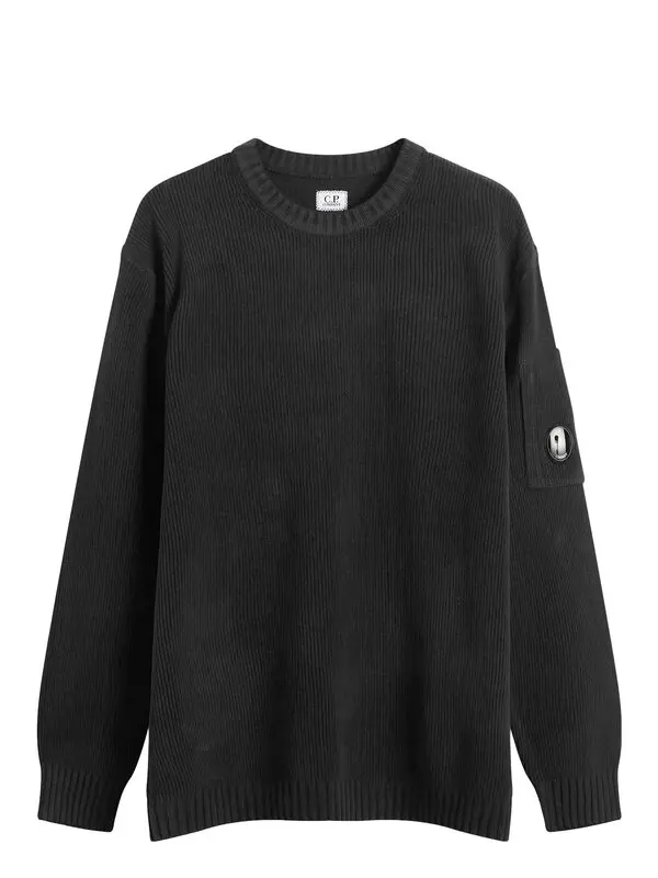 C.P. COMPANY Chenille Ribbed Knit Jumper - Black