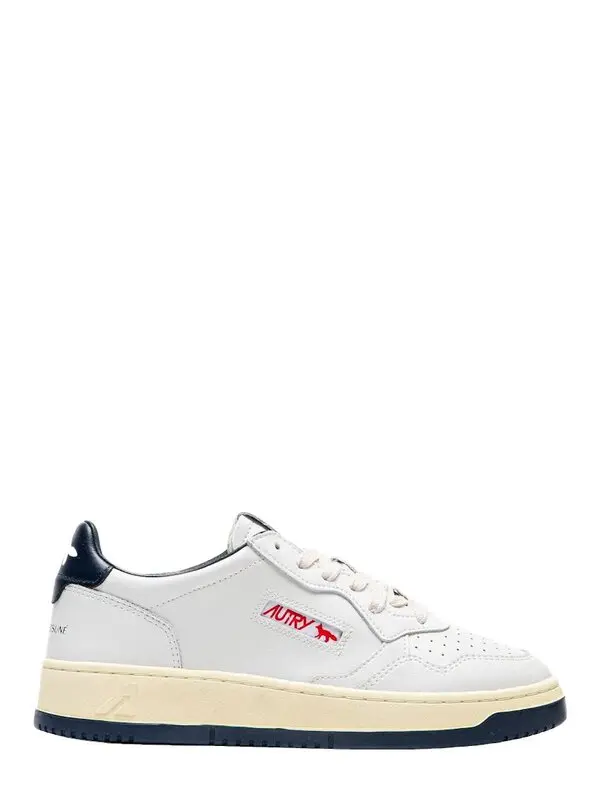 AUTRY Medalist Leather Low Sneakers - White/navy Blue