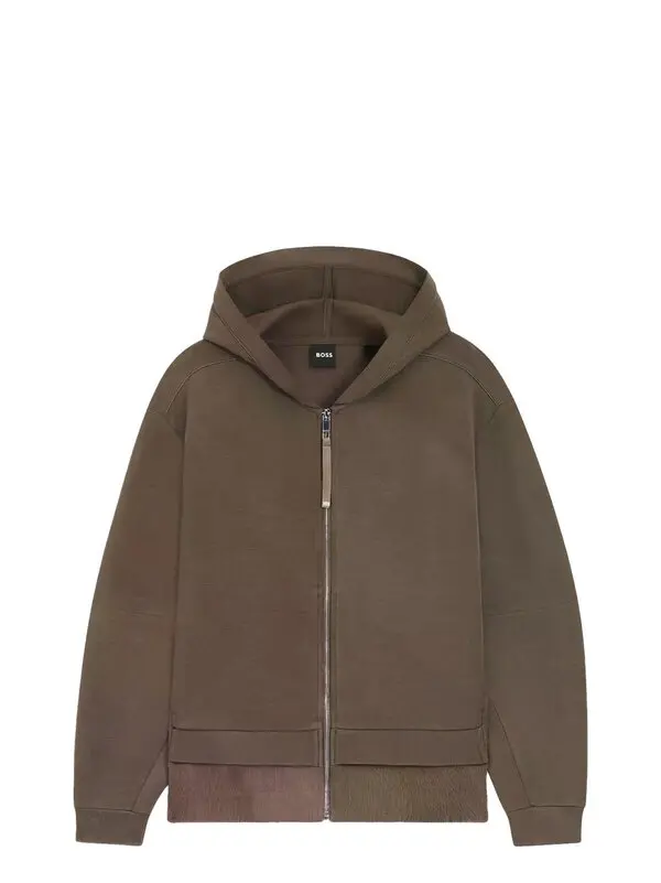 BOSS Fur-panel Zip-up Hoodie - Brown