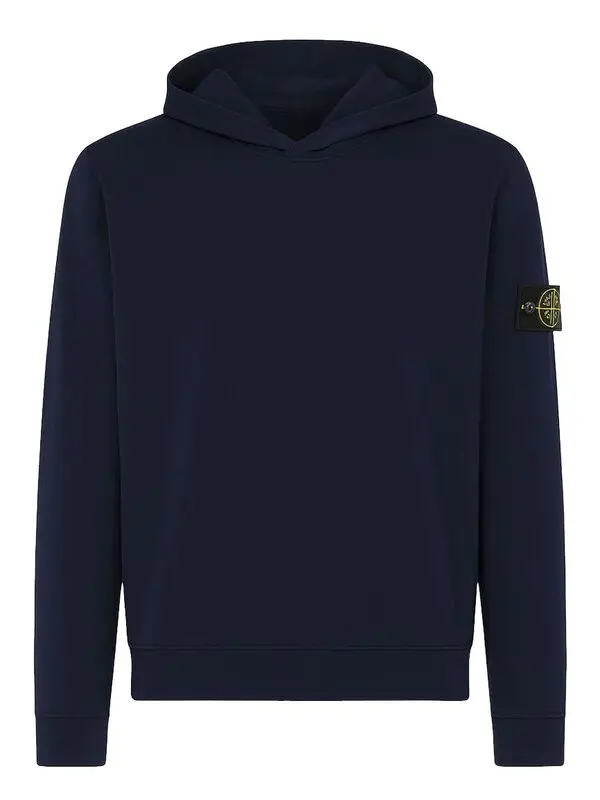 Stone Island Virgin Wool Knit Hoodie - Blue