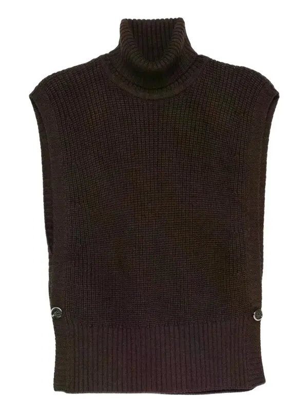 NINE:INTHE:MORNING Roll-neck Knitted Top - Brown