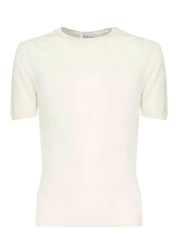John Galliano Knitted T-shirt - Neutrals