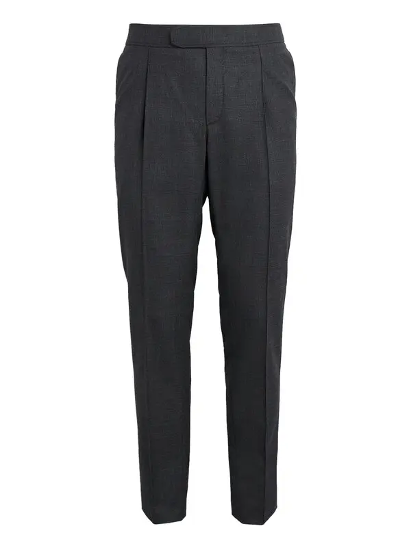 Brioni Wool Melbourne Slim Trousers - Grey