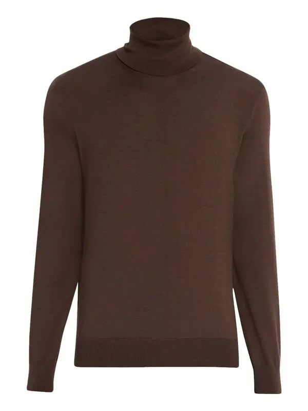 Zegna Cashmere And Silk Turtleneck Sweater - Md Brw Sld