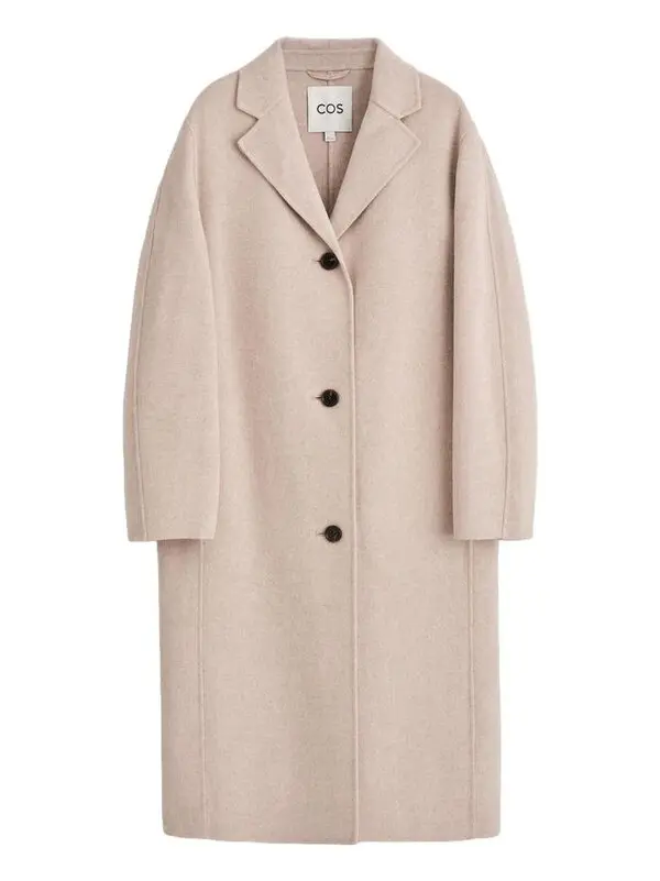 Cos Double-faced Wool Long Coat - Light Beige