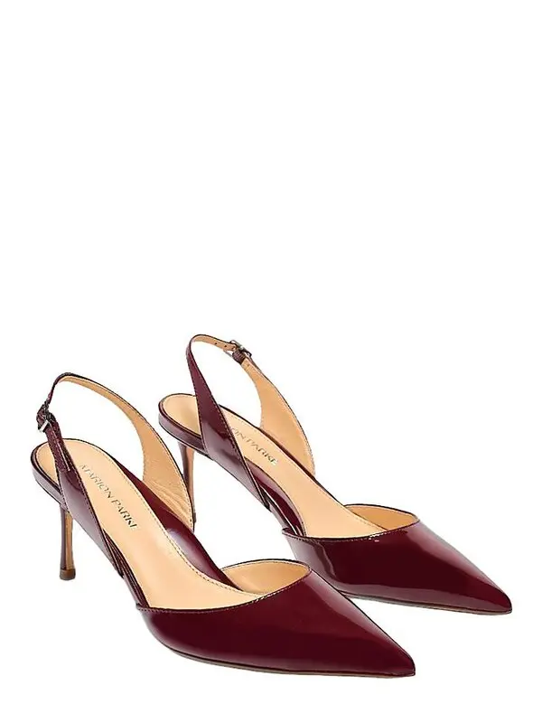 Marion Parke Classic Patent 70 Slingback Pumps - Merlot