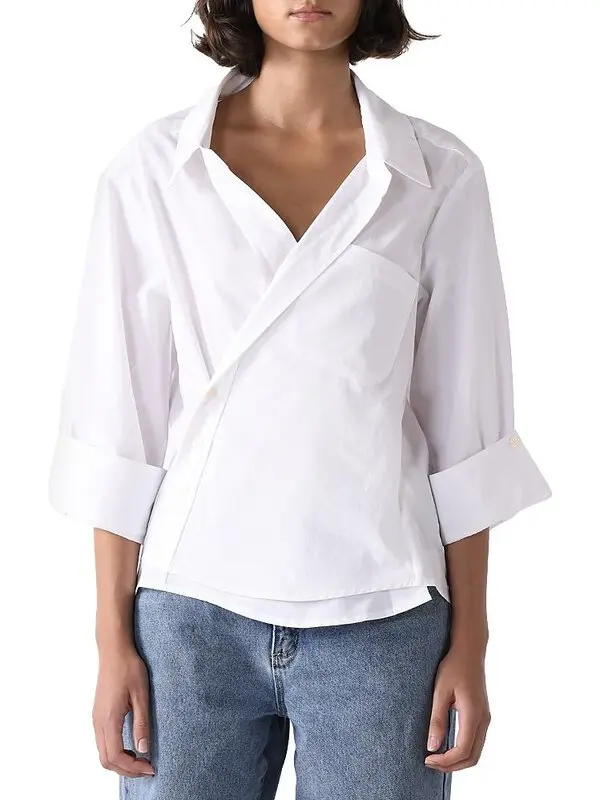 CISSA Solid Wrap Shirt - Optic White