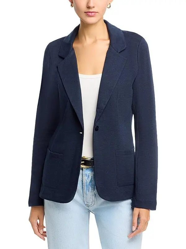 Majestic Filatures Knit Patch Pocket Blazer - Marine