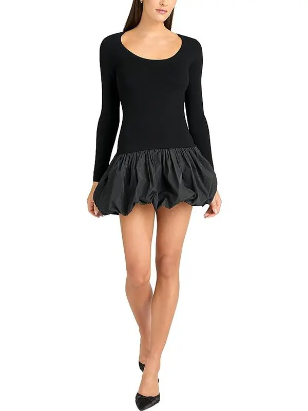 Cinq À Sept Brisa Mixed Media Mini Dress - Black