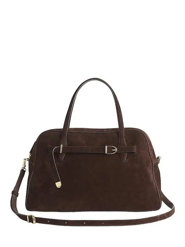 Madewell Belted Mini Suede Crossbody - Dark Carob