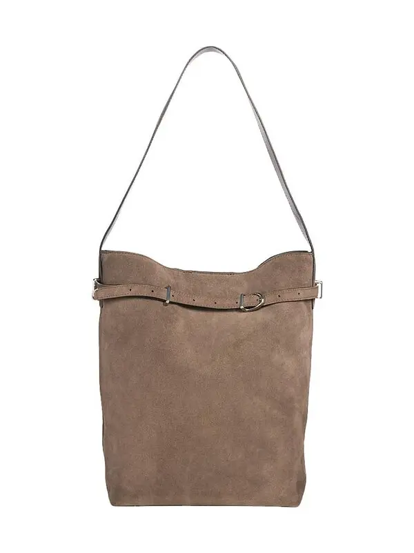 Madewell Belted Suede Satchel - Coastal Gray