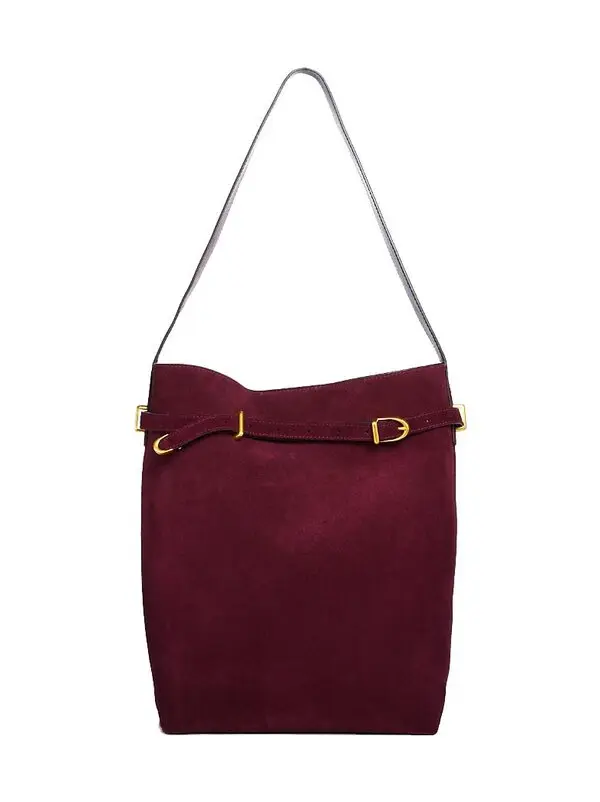 Madewell Belted Suede Satchel - Dark Burgundy