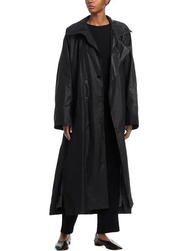 Issey Miyake Aerial Steel Trench Coat - Black