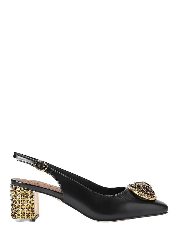 Kurt Geiger Chelsea Slingback Block Heel Pumps - Black