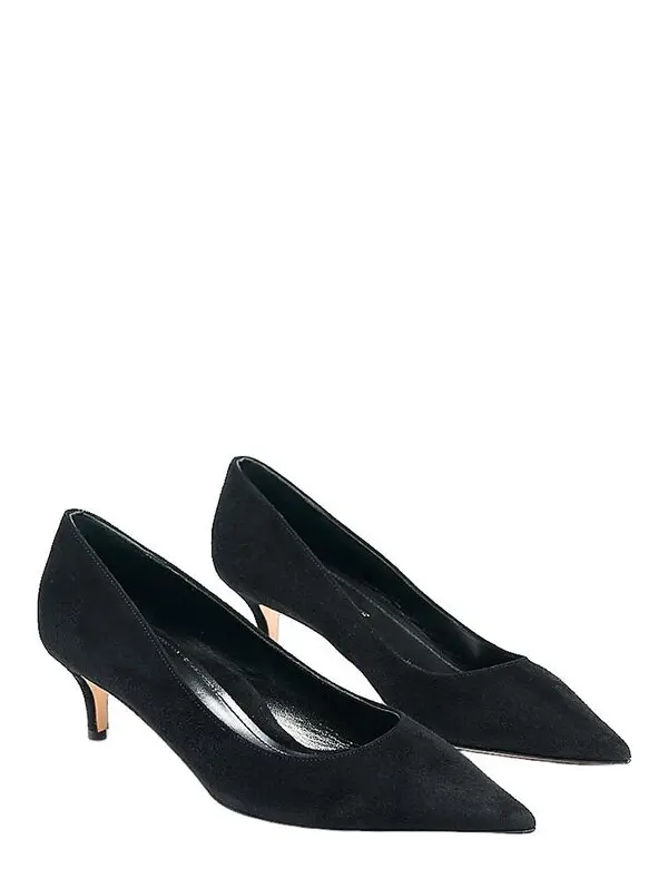 Marion Parke Classic Suede 45 Pump - Black