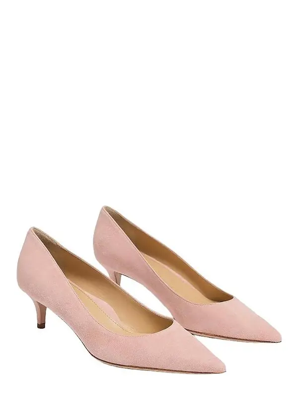 Marion Parke Classic Suede 45 Pump - Powder