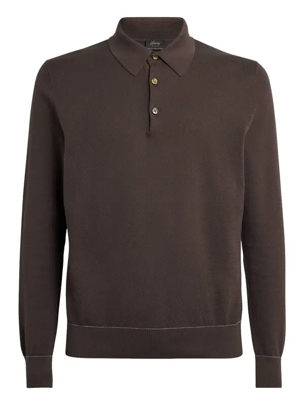 Brioni Long-sleeve Polo Shirt - Brown
