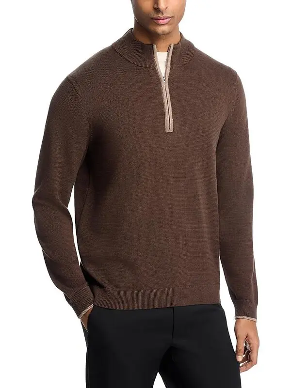 RHONE Quarter Zip Commuter Sweater - Cafe Noir