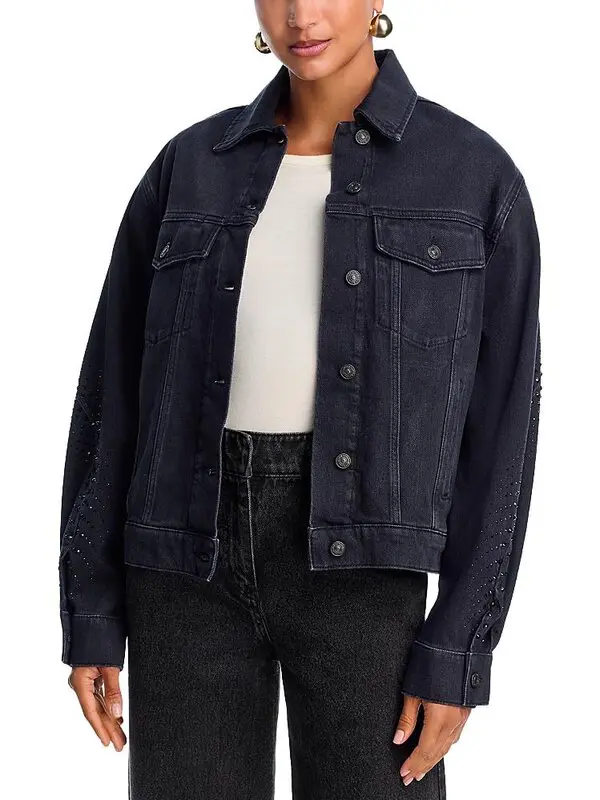 7 For All Mankind Twisted Denim Jacket - Thunder Storm