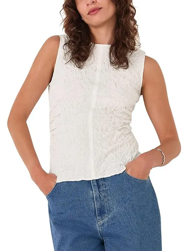 Whistles Textured Tank Top - Ivory