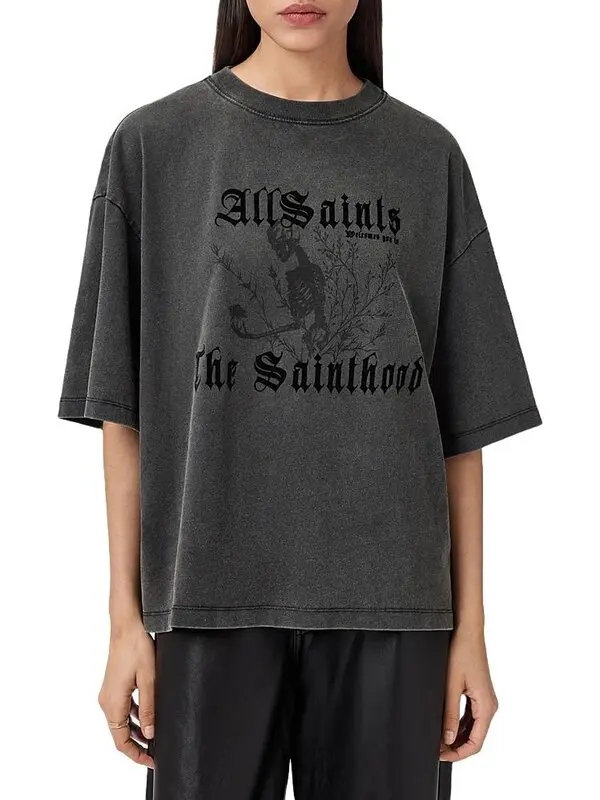 ALLSAINTS Novus Amelie Tee - Washed Black