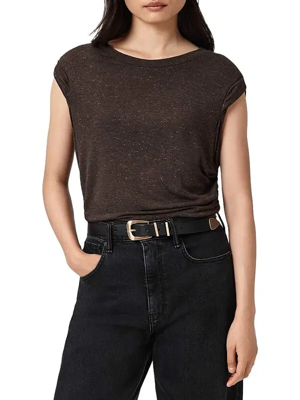 ALLSAINTS West Shimmer Top - Torte Brown