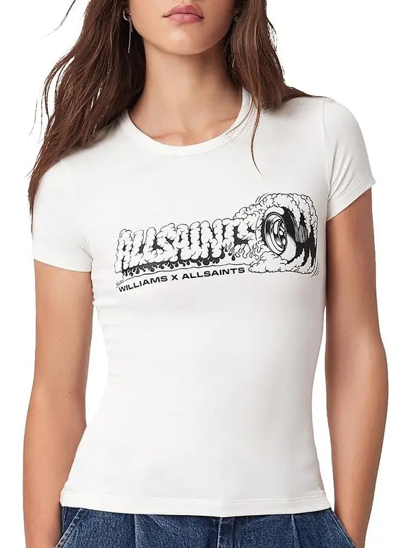 ALLSAINTS Burnout Stevie Tee - Ashen White