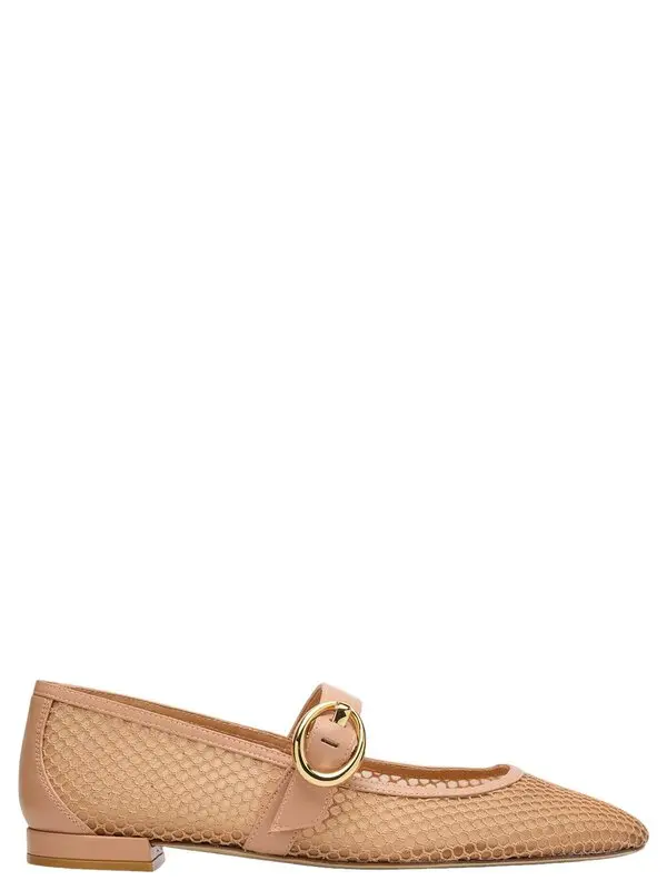 STUART WEITZMAN Arabella Mesh Mary Jane Ballerina Flats - Ginger
