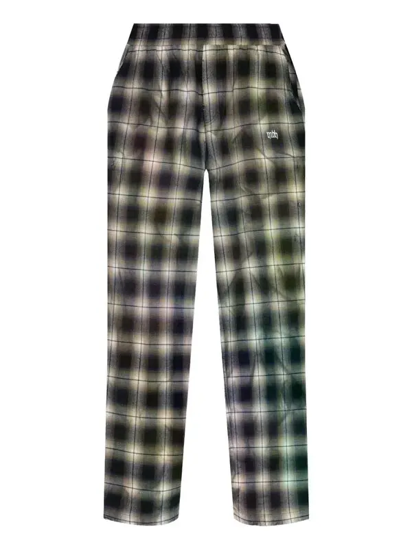 MISBHV Plaid Straight-leg Trousers - Black