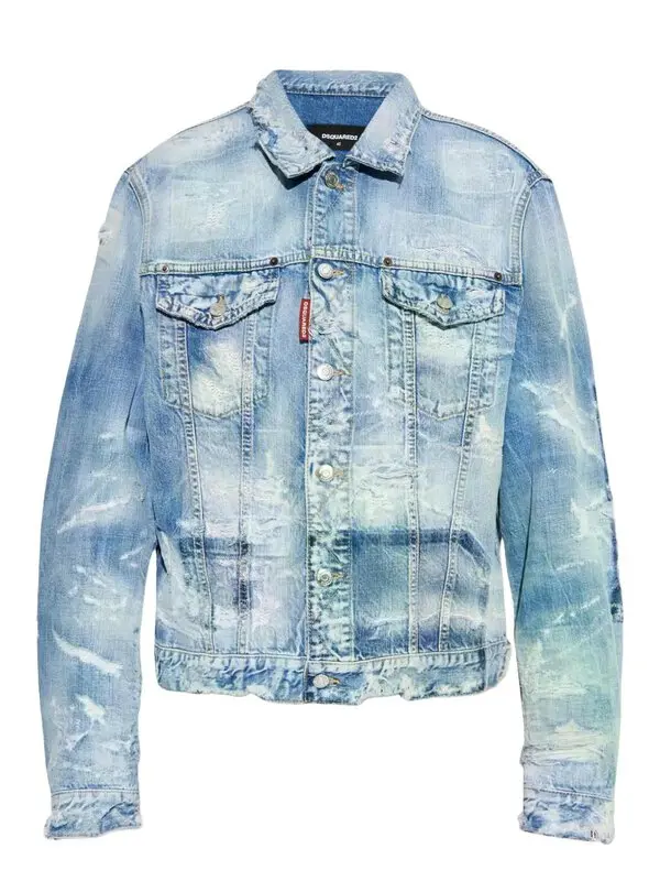 Dsquared2 Distressed Denim Jacket - Blue