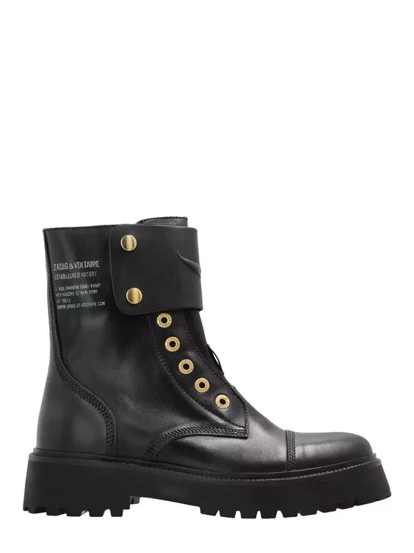 Zadig&Voltaire Leather Biker Boots - Black