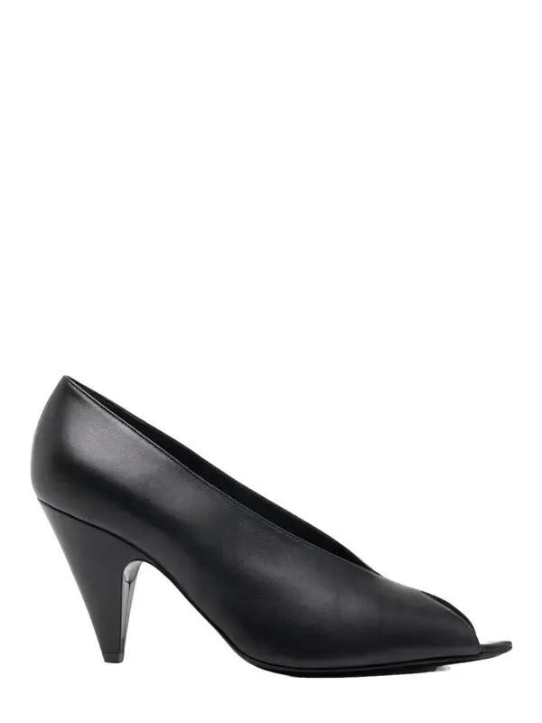 SERGIO ROSSI Leather Heeled Pumps - Black