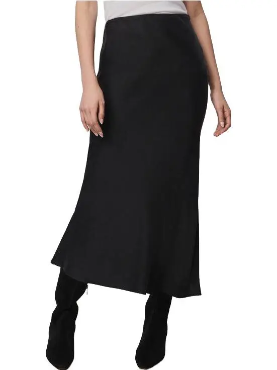 Splendid Serena Satin Midi Skirt - Black