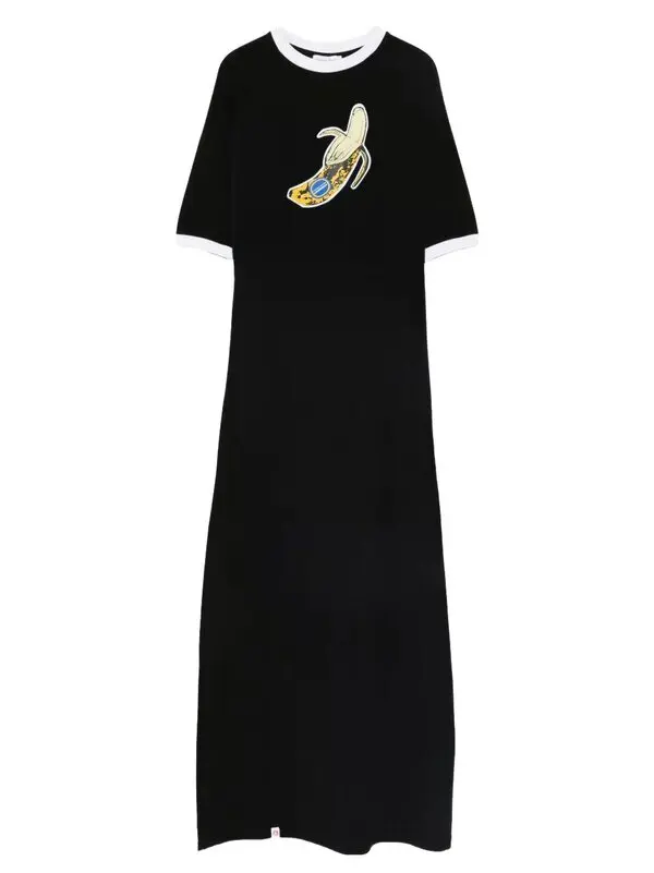 CHARLES JEFFREY Graphic-print Maxi Dress - Black