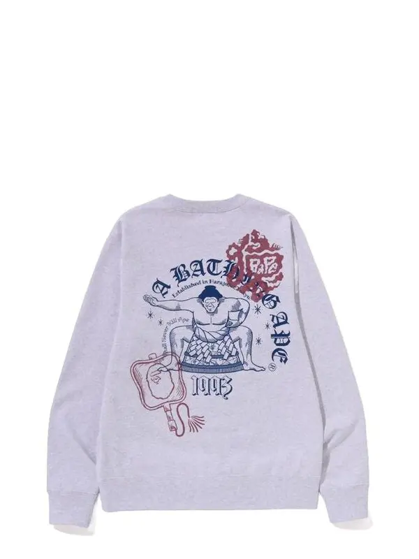 BAPE Printed Crewneck Sweatshirt - Grey