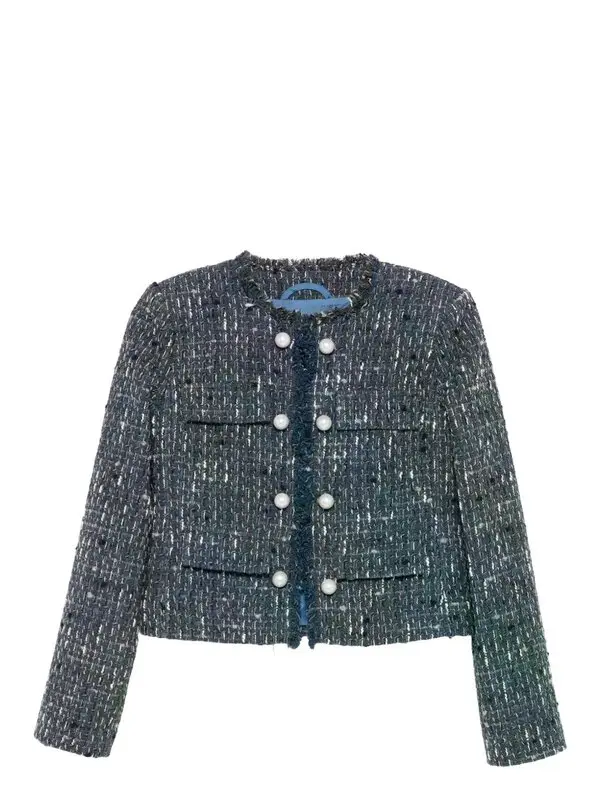 Liu Jo Bouclé Tweed Jacket - Blue