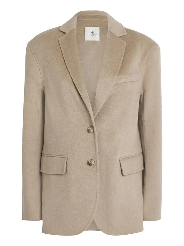 ANINE BING Wool-cashmere Quinn Blazer - Beige