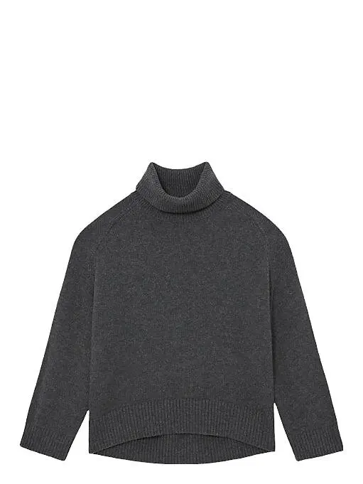 REISS Brooklyn Roll-neck Wool And Cashmere-blend Jumper - Charcoal Grey