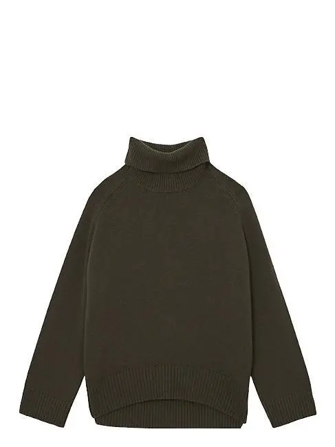 REISS Wool And Cashmere-blend Jumper - Khaki Green