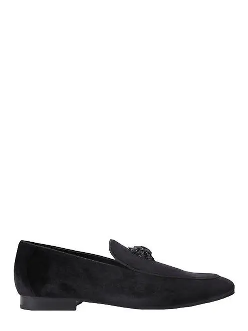 Kurt Geiger Eagle-embellished Velvet Loafers - Black