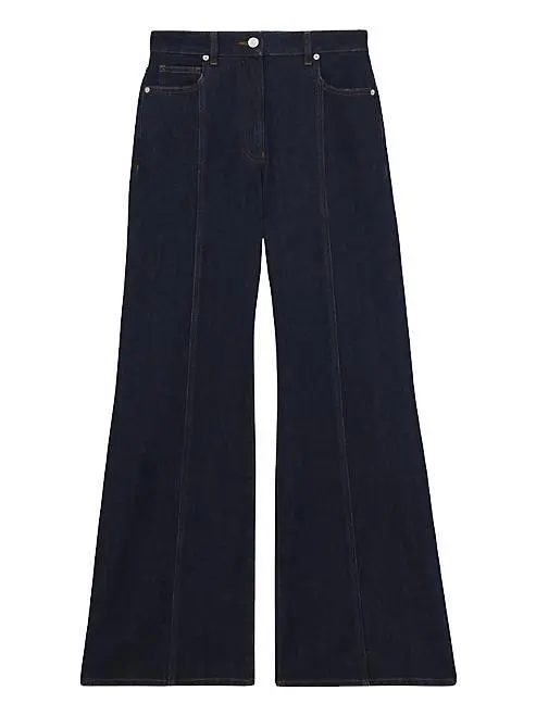 REISS Flared-leg Stretch-denim Jeans - Indigo